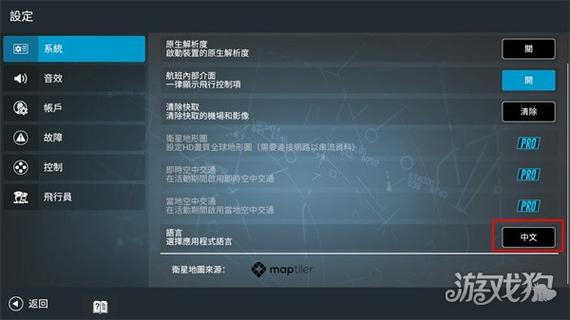 模拟飞行游戏怎么调中文设置