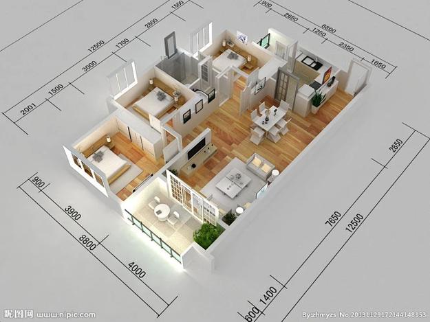 别墅3D户型图图标