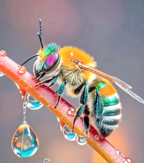 彩色蜜蜂图片