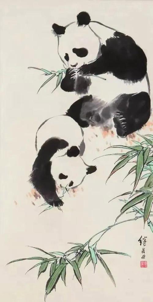 熊猫国画水墨画图片图标