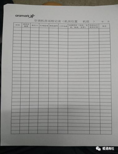 巡检表模板