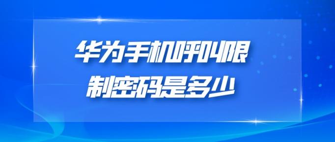 华为手机呼出限制密码截图