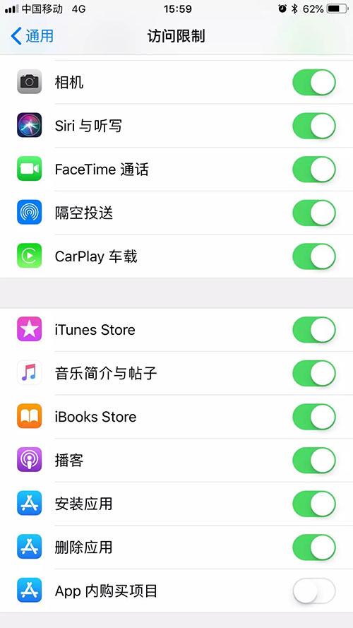 苹果手机开启内购设置图标