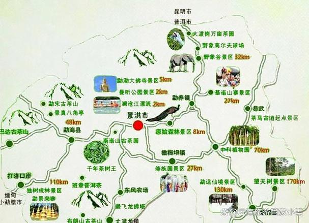 西双版纳旅游地图高清版大图图标