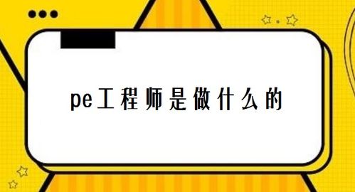 pe工程师说白了是干嘛的
