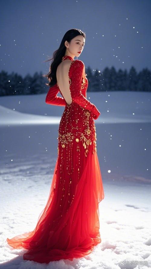 雪地女生唯美图片截图