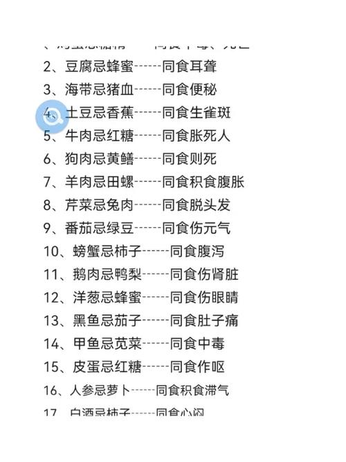 食物相冲最全一览表截图