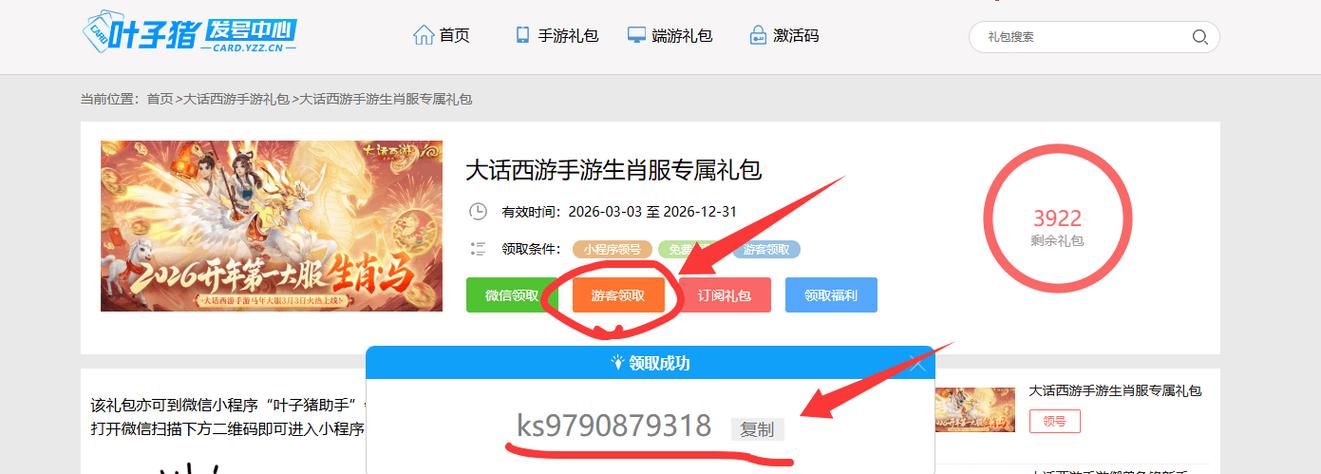 大话西游手游礼包激活码截图
