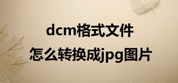 dcm图片文件怎么打开