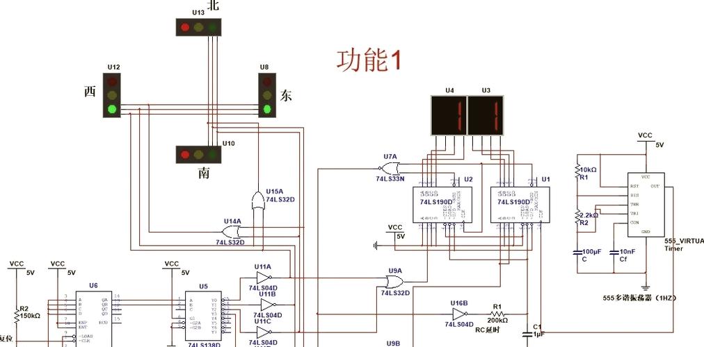 十字路口红绿灯接线图图标