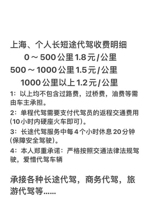 代驾价格表收费标准图标