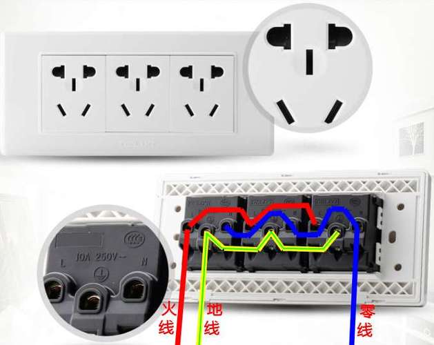 明装十五孔插座接线图解截图