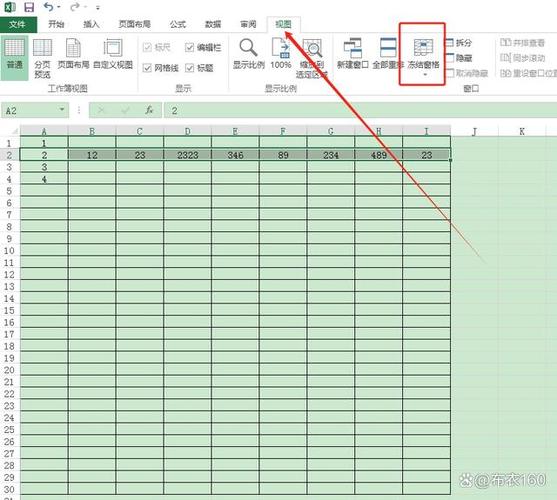 excel表格第二行锁定图标