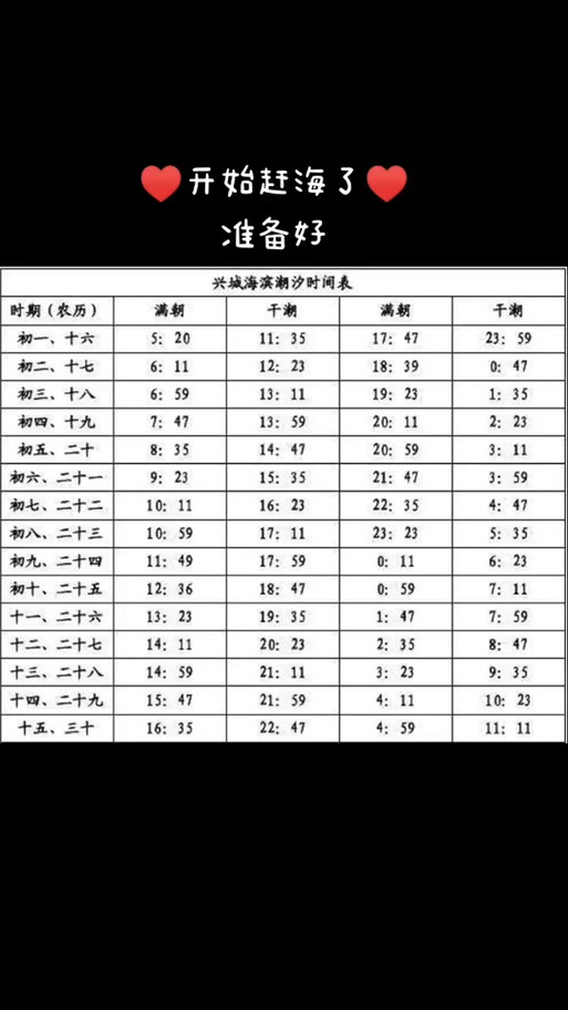 潮汐表赶海图标