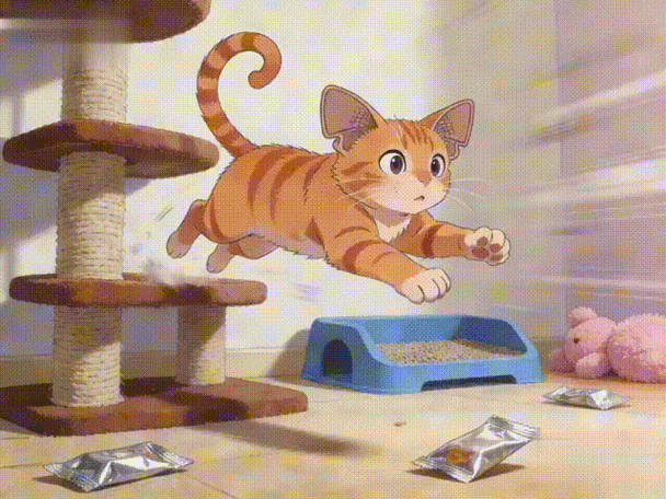 卡通猫VS桥梁蠕虫图标