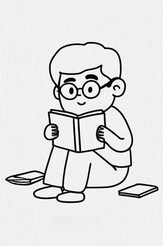 一个人在看书的图标图标