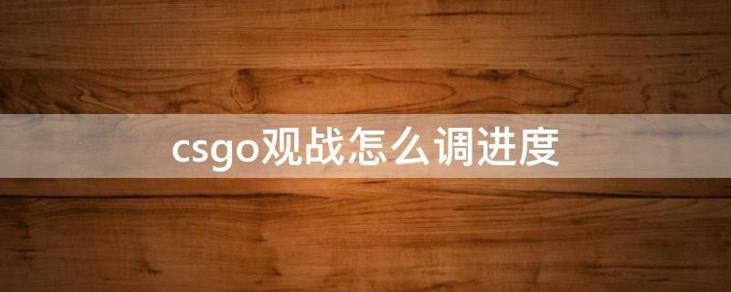 csgo观战怎么调进度截图
