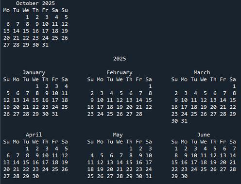 calendar模块截图