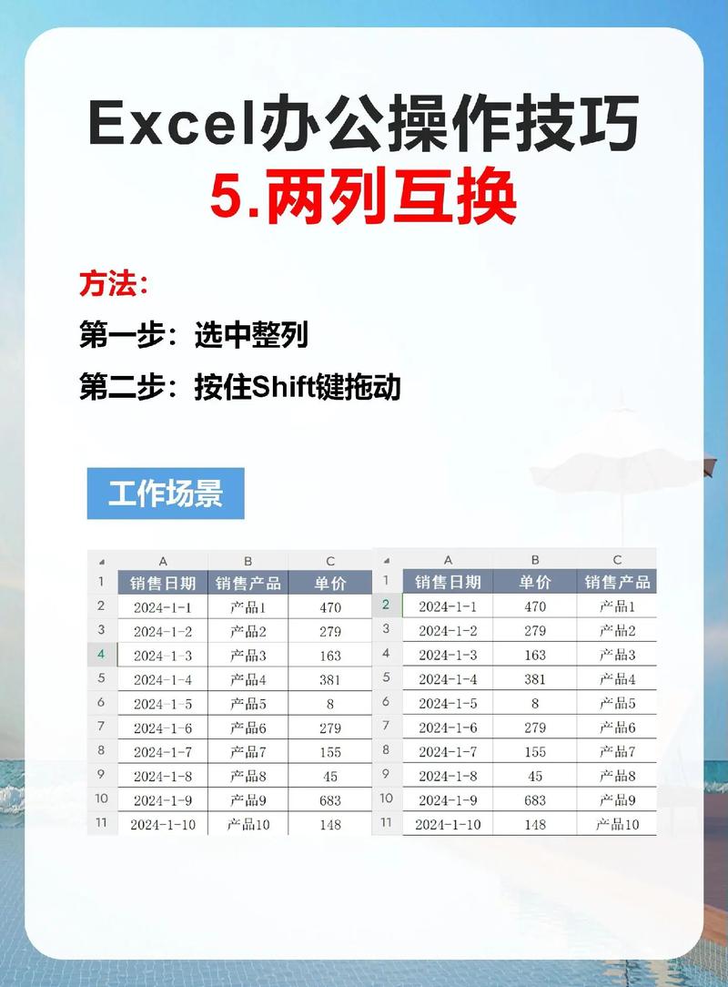 表格怎样互换列图标