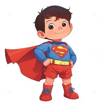 一个小男孩穿着超人的衣服截图