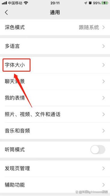 微信里面的字体怎么调大图标