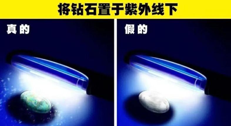 假钻石碰到紫光灯图标