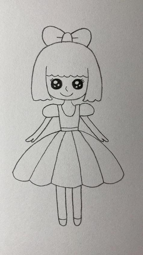 三年级画一个美女