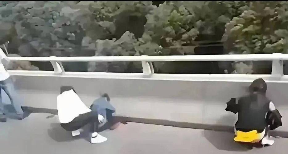 女子高速路边停车就地小便