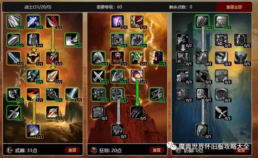 怀旧服战士pvp连招图标