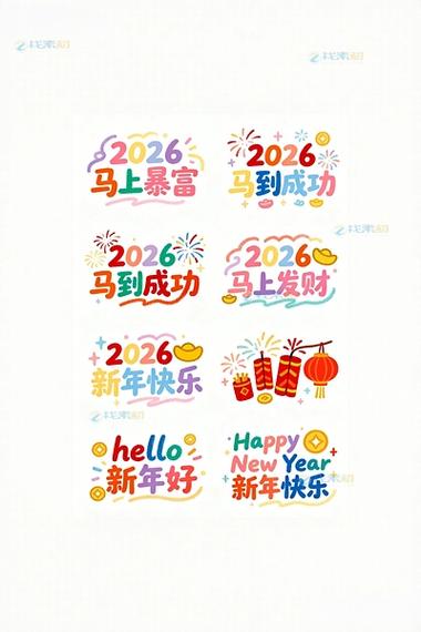 新年祝福语2026最火简短图标