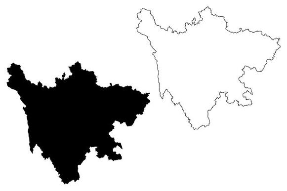四川省地图轮廓图标