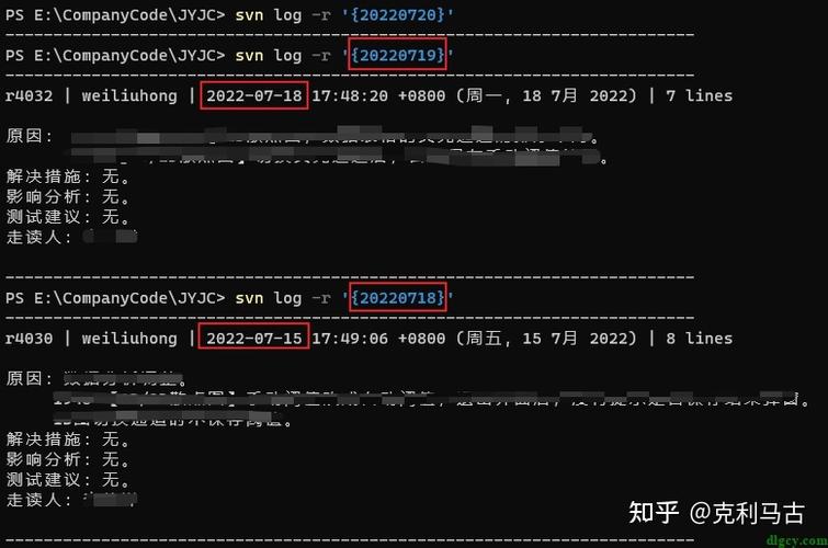 svn修改提交日志截图