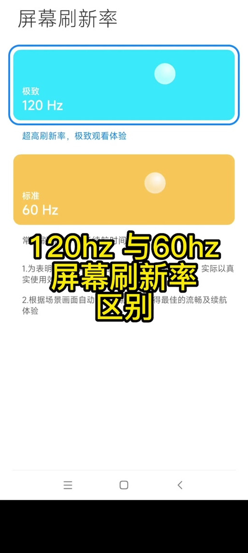 手机120帧和60帧的区别图标
