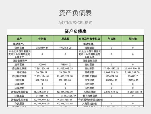 资产负债表模板2019图标