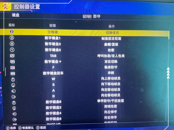 nba2k手柄键盘对照图标