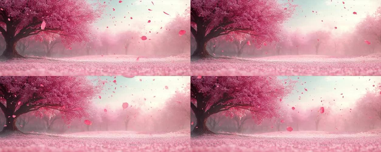 桃花花瓣飘落背景视频截图