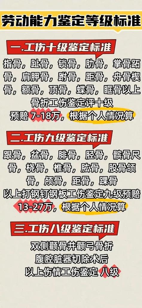劳动能力鉴定的标准级别截图