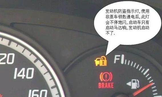 仪表盘显示一把锁锁住车的标志图标