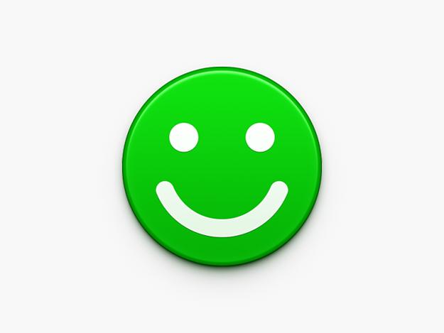 图标是一个绿色笑脸的app图标
