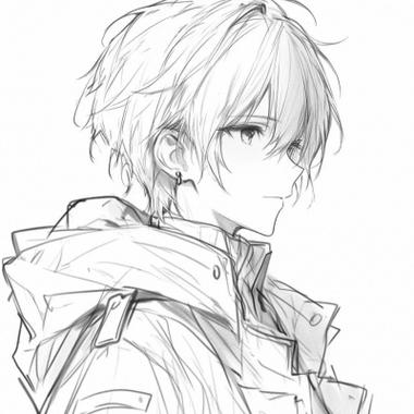 动漫人物画霸气男素描截图
