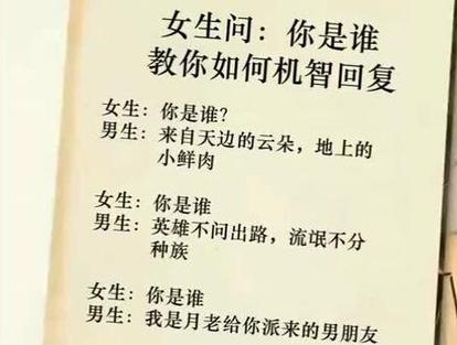 女生问你是谁怎么回复截图