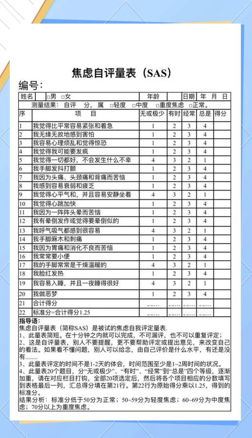 sas焦虑自评量表图标