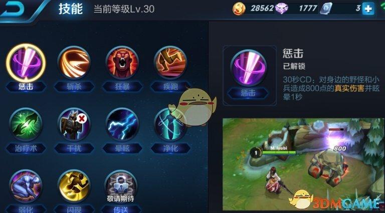 王者荣耀打野惩戒怎么带图标