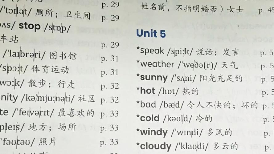 四年级下册英语单词表图标