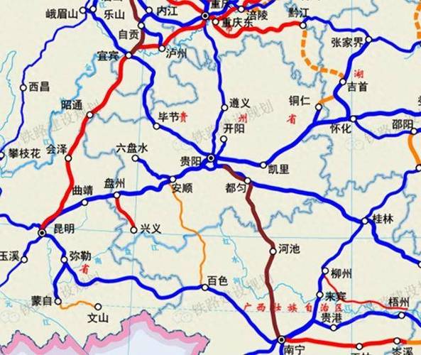 中央批准贵州六条高铁图标