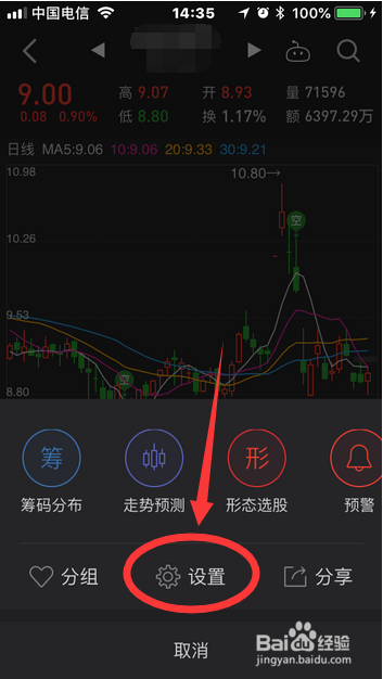 同花顺怎么关闭均线图标