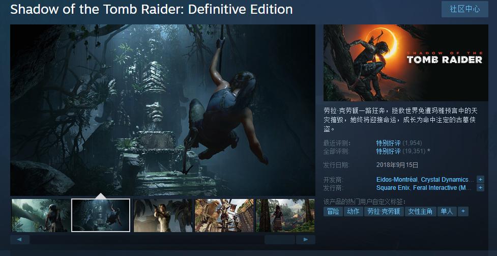 古墓丽影暗影steam没有图标