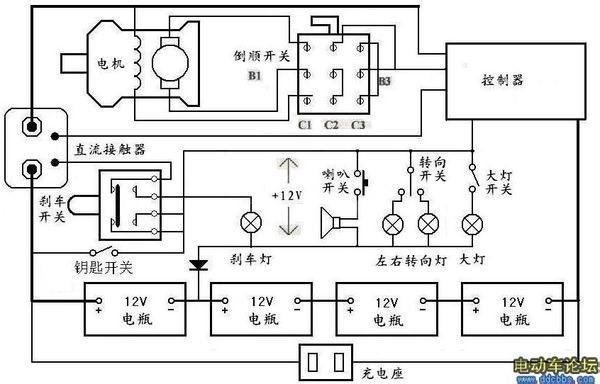 电动三轮车电路图与接线图图标