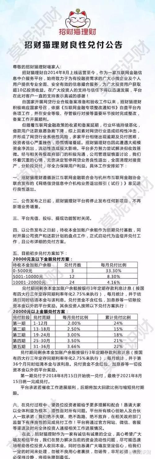 招财猫理财平台兑付最新消息图标