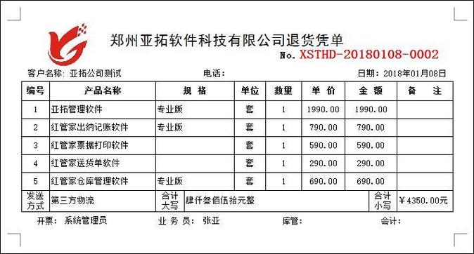 退货单子怎么填写截图